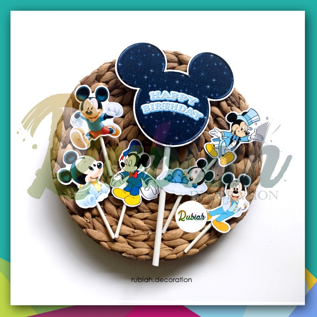 Mickey Mouse Blue Character cake Topper/Blue Mickey Birthday cake ...