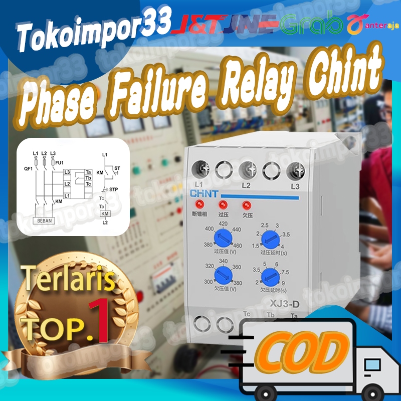 Xj3-d Phase Failure Relay Chint 308V AC Over Under Voltage Protector ...