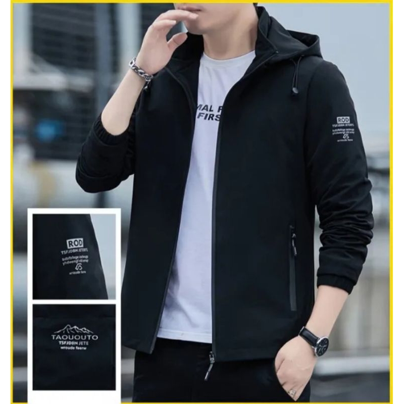 HITAM Men's OUTDOOR JACKET Black WATERPROOF JACKET WATERPROOF Variation ...