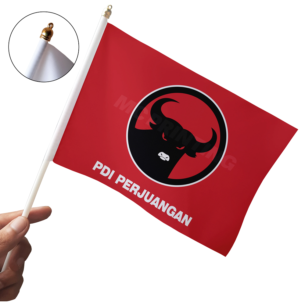 Pdi Party Hand Flag PDI PDIP Party Material Taslan Waterproof Stick ...