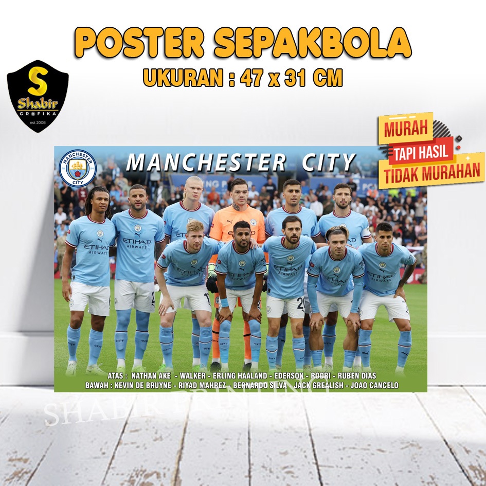 HIASAN DINDING Wall POSTERS, WALL DECORATIONS, MANCHESTER CITY CLUB ...