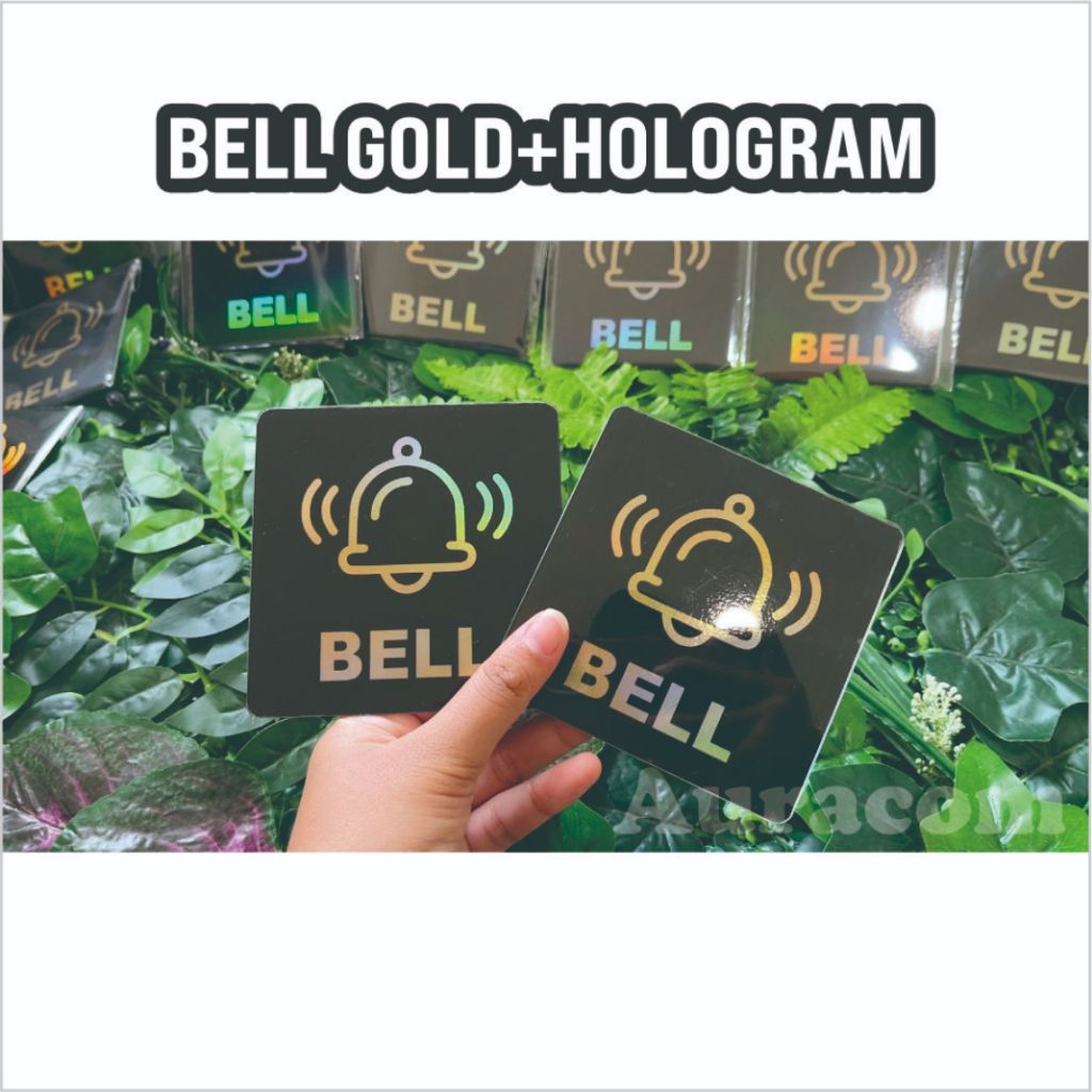 Acrylic Door Sticker Sign - GOLD Bell - Signage Cafe / Home / Resto ...