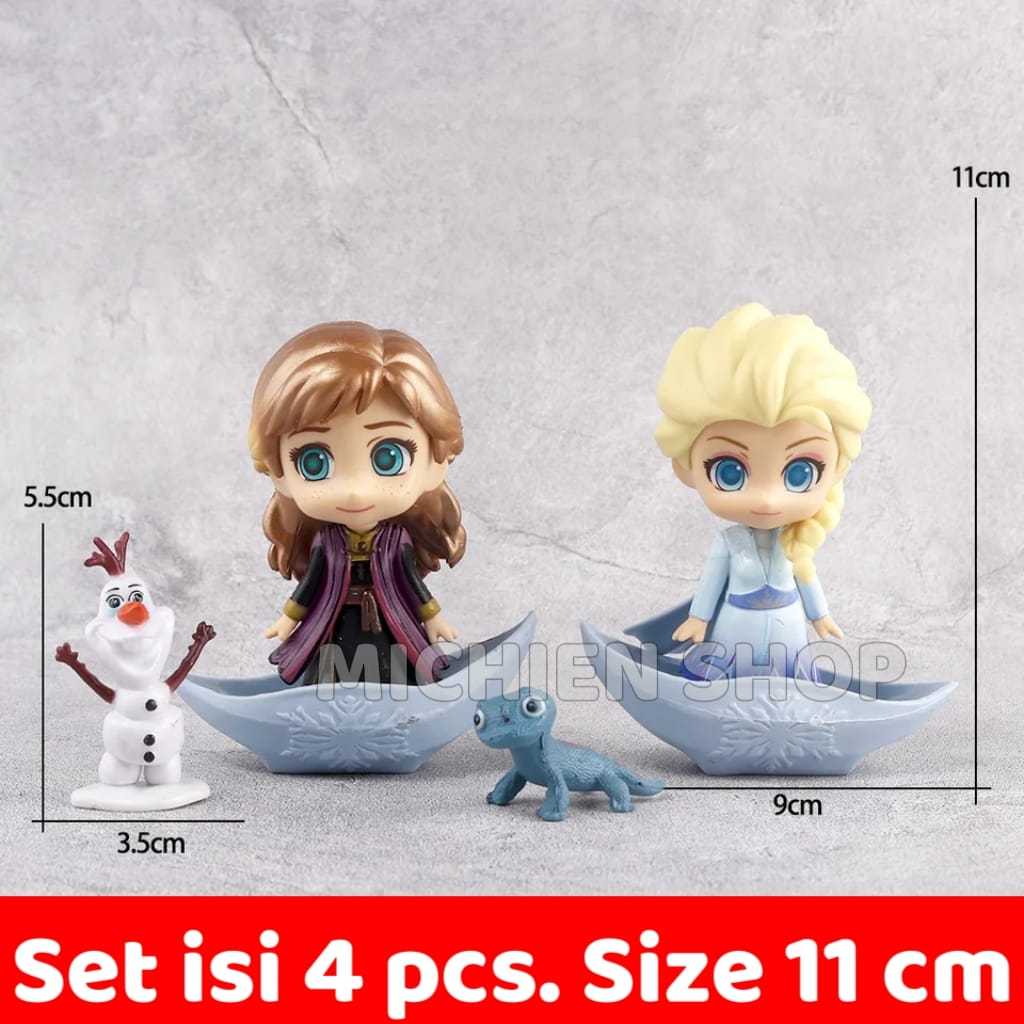 Frozen Cake Topper Figure set of 4/Princess elsa set/Price | Shopee Malaysia