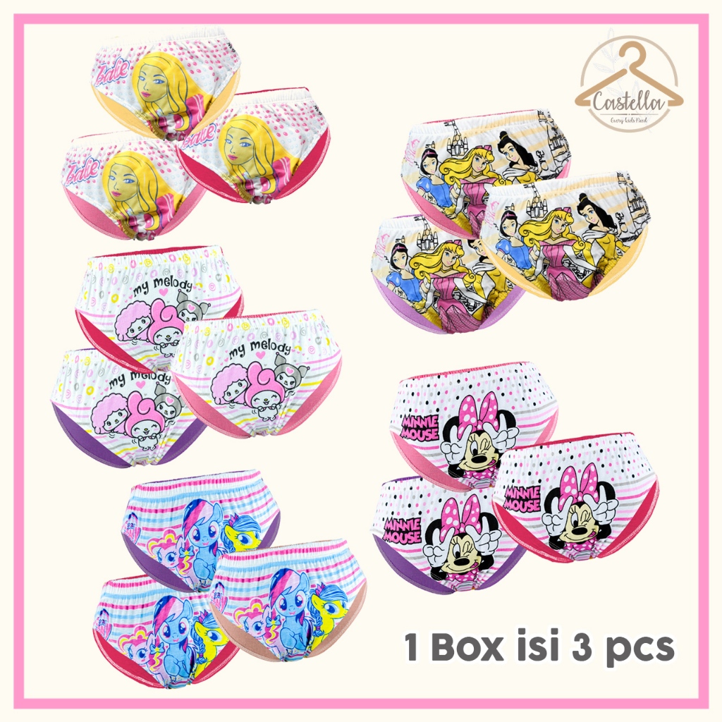 KATUN Girls' Panties Ages 3 4 5 6 7 8 Years 1 Pack Contains 3 Pcs CD ...
