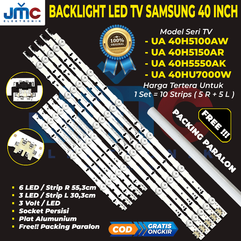 Backlight TV SAMSUNG 40 Inch UA40H5150 UA40HU7000 UA40H5500 UA40H5550 ...
