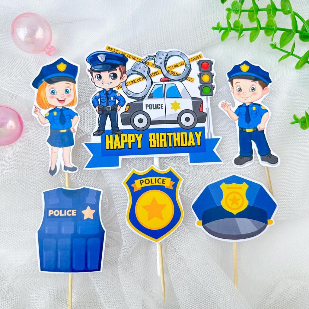 Bj - Police Cute Police Police - Mini Birthday Cake Topper/Birthday ...