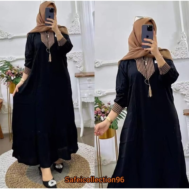 ARABIC LACE KAFTAN DRESS IRONLESS BREASTFEEDING FRIENDLY | Shopee Malaysia