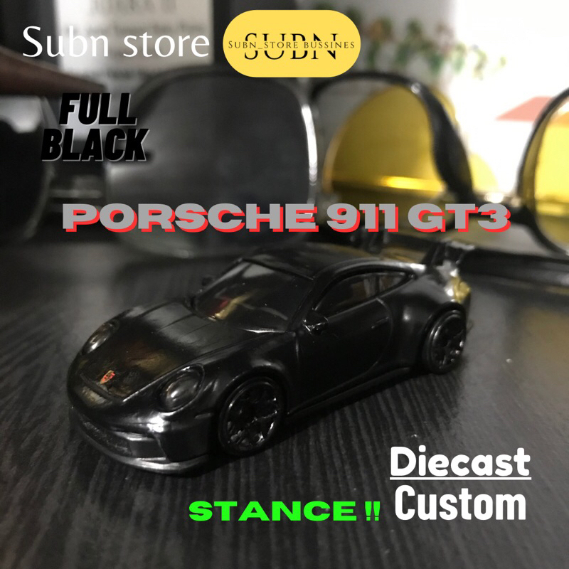 Hot wheels porsche 911 gt3 black custom stance | Diecast Modifications ...