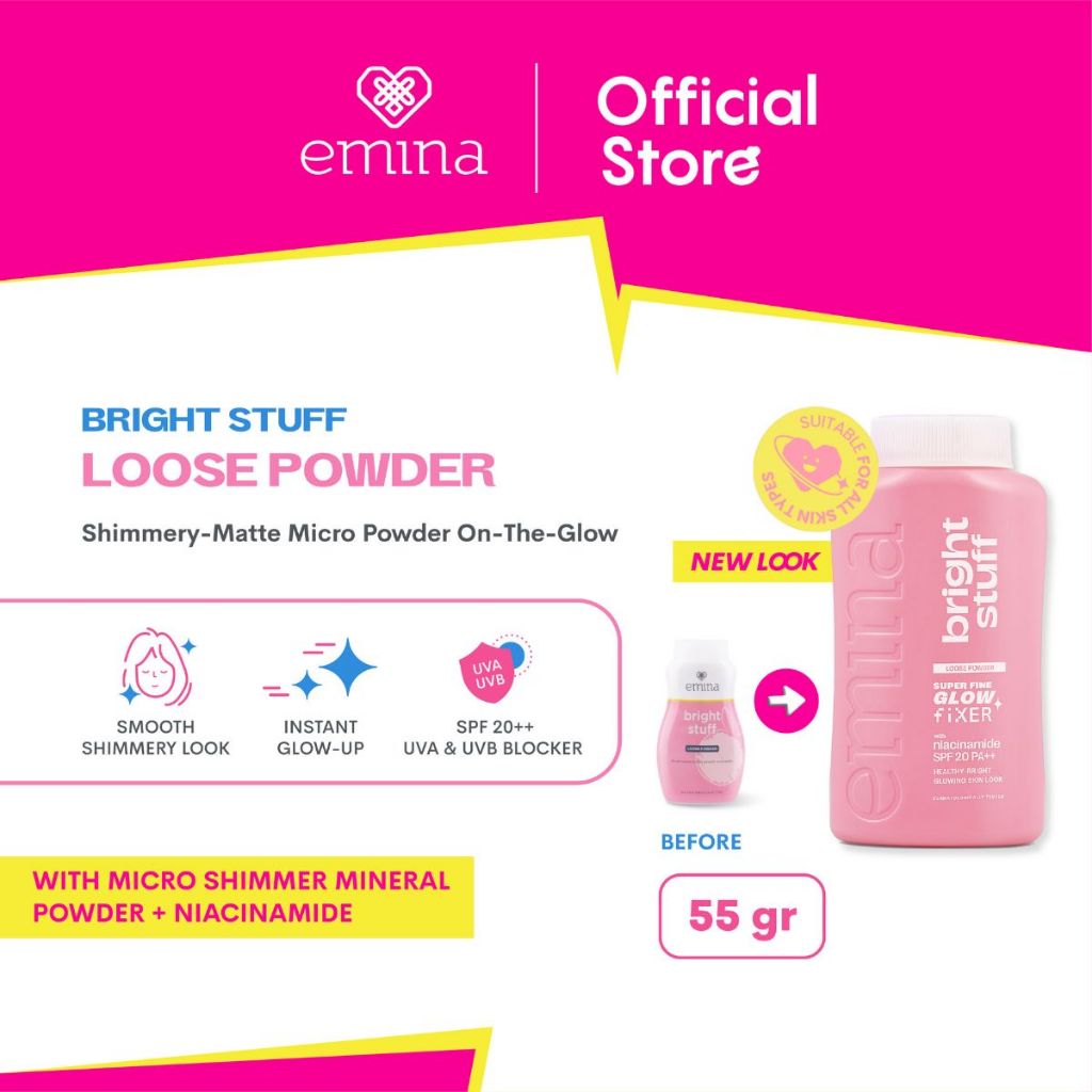 EMINA BRIGHT STUFF LOOSE POWDER 55GR (BEDAK TABUR)|NATURAL COLOR FOR ...