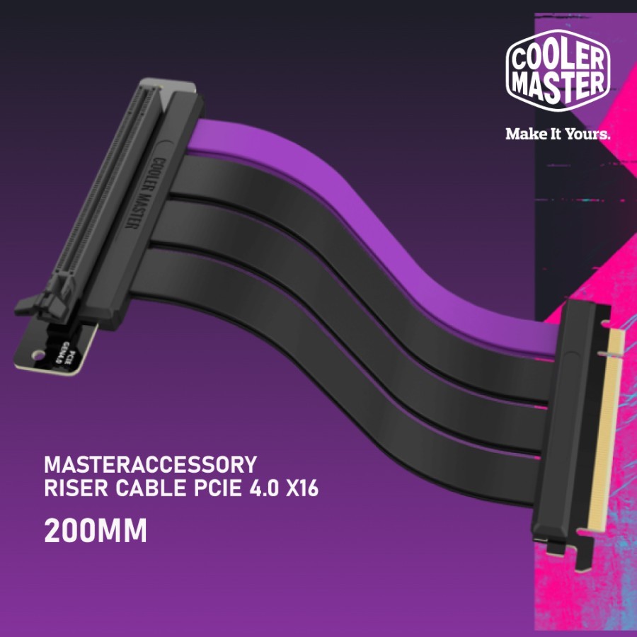 Vga Riser Cooler Master Riser 200mm 20cm PCIe4.0 x16 Gen4 x16 PCIe 4.0 ...