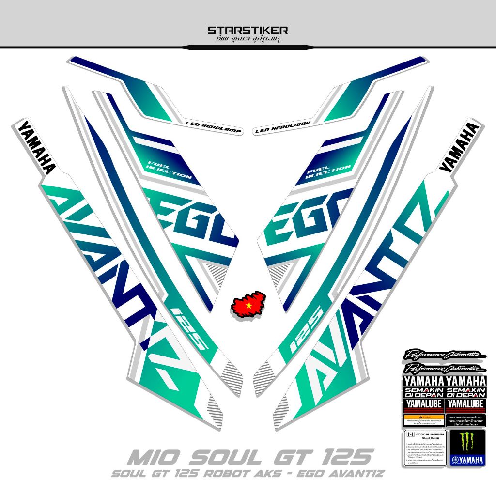 Striping Mio Soul GT 125 Motif 32/Robot/Ego/Avantiz/Solariz/2012-2017 ...