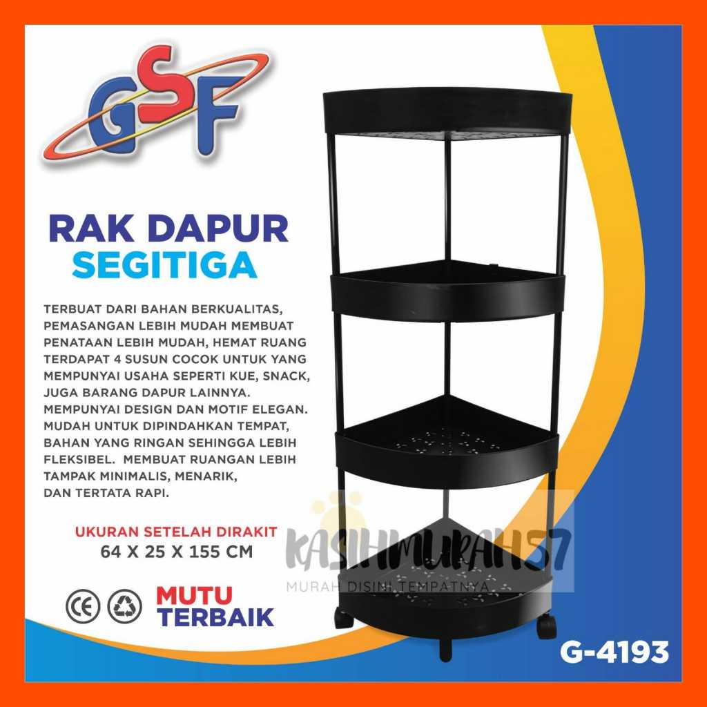 Gsf G-4193 Rack/GSF G4193 TRIANGLE Kitchen Rack/4-Tier TRIANGLE Rack/4 ...