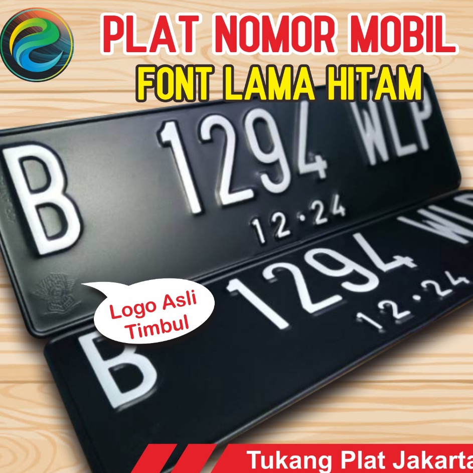 HITAM For Sale Car Number Plate Black Original Standard LOGO Embossed ...