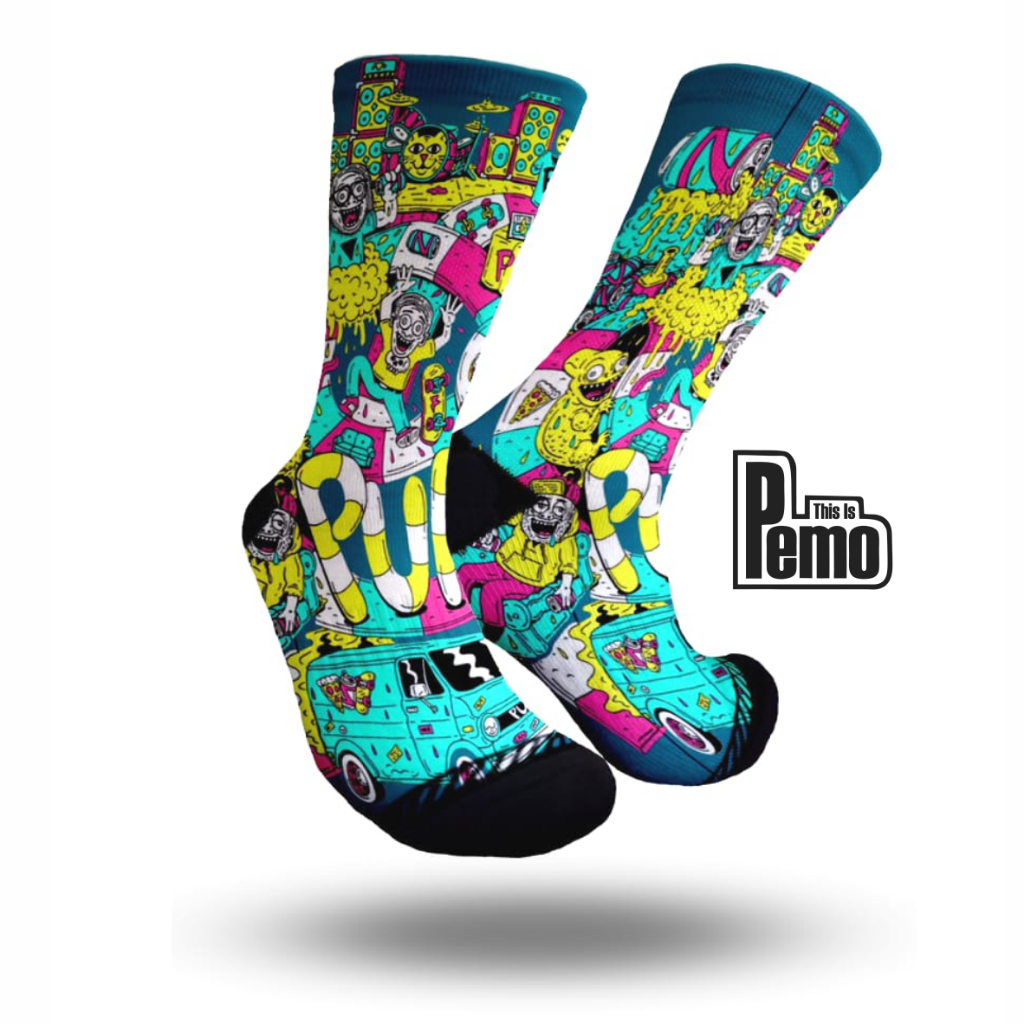 This IS PEMO - Adult Full Print Socks // Motif M106 | Shopee Malaysia