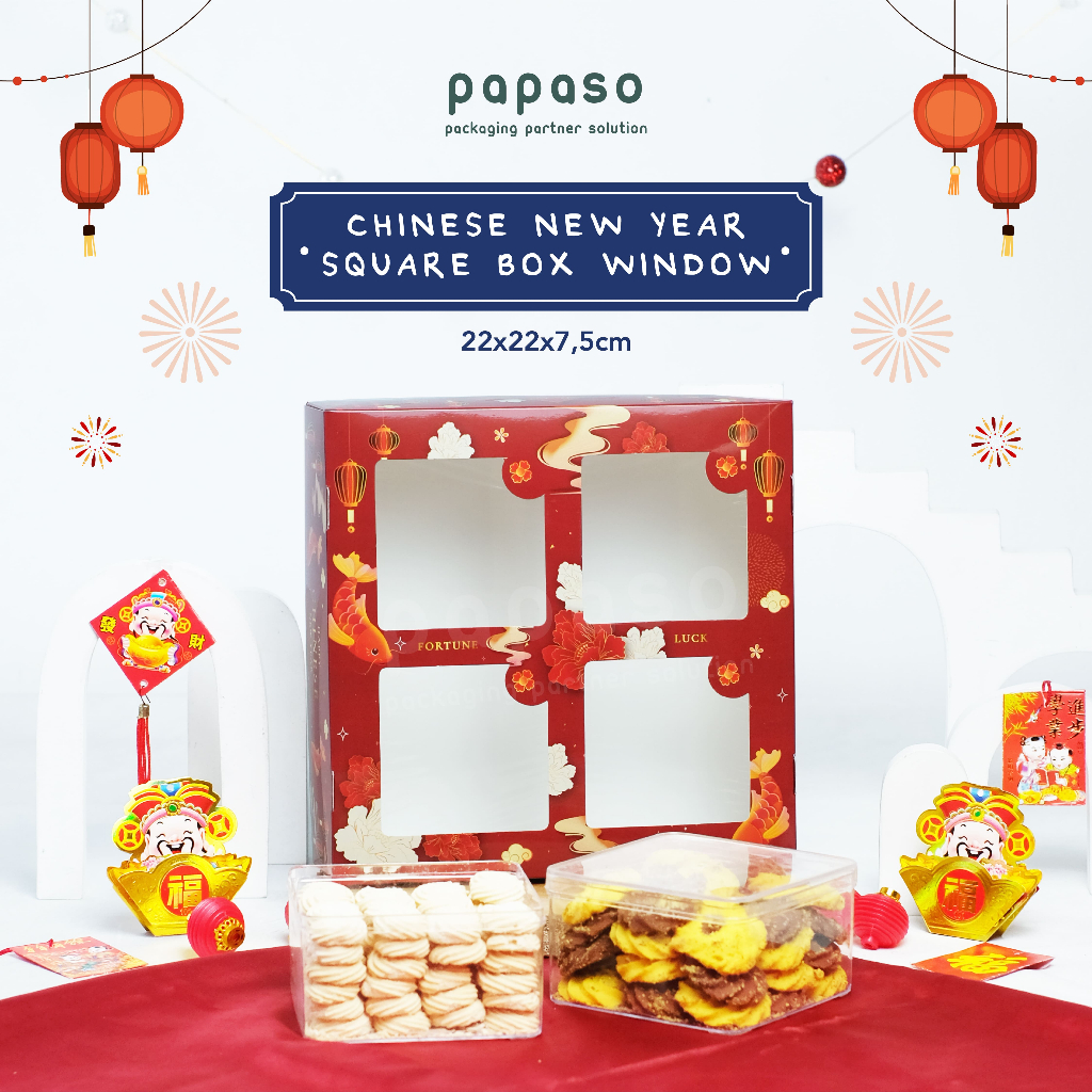 Chinese New Year Box / Sincia Box / CNY Square Box Window 22x22x7,5cm ...