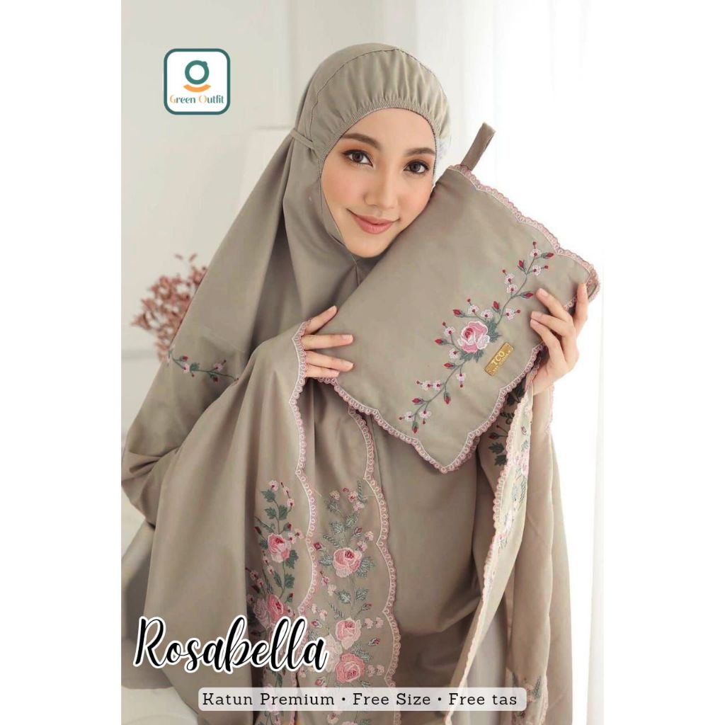 KATUN Rosabela mukena mukenah rukuh rukoh soft cotton cool floral motif ...