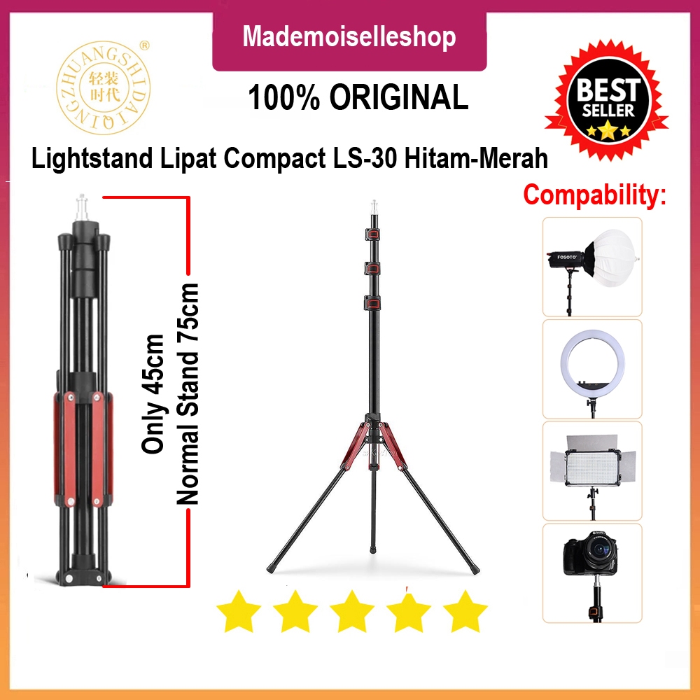 QZSD Travel Folding Lightstand LS-30 190cm - For Ring light Flash ...