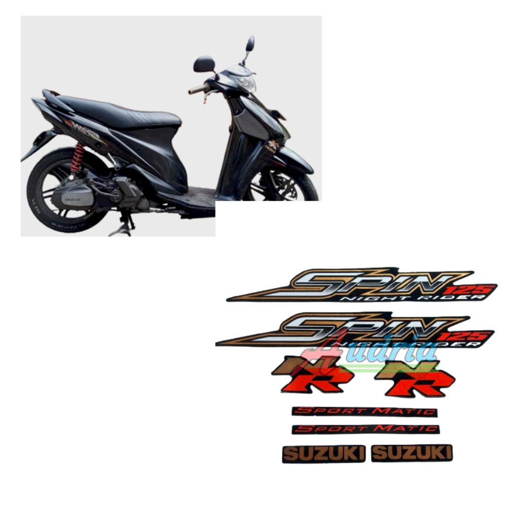 HITAM Striping sticker lis les Body suzuki spin nr 125 2007 2008 full ...