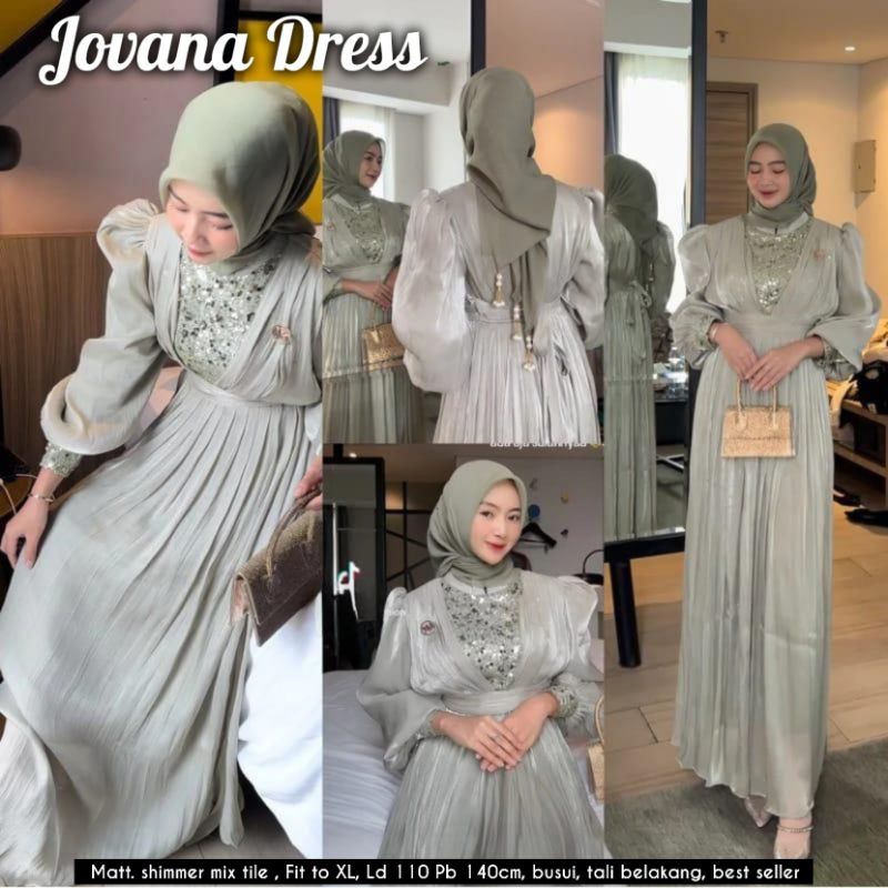 Jovana Dress/Dress shimmer mix Sequins/Hazura Set hijab shimmer ...