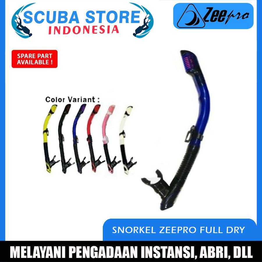 Snorkel Zeepro Full Dry Tube Pipe Diving Breathing Hose Snorkeling ...
