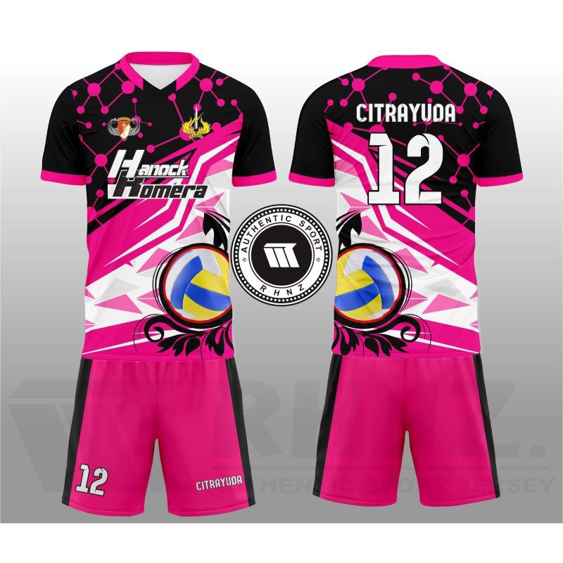 HITAM Custom Volleyball JERSEY Name And DESIGN PREMIUM DRYFIT Material ...