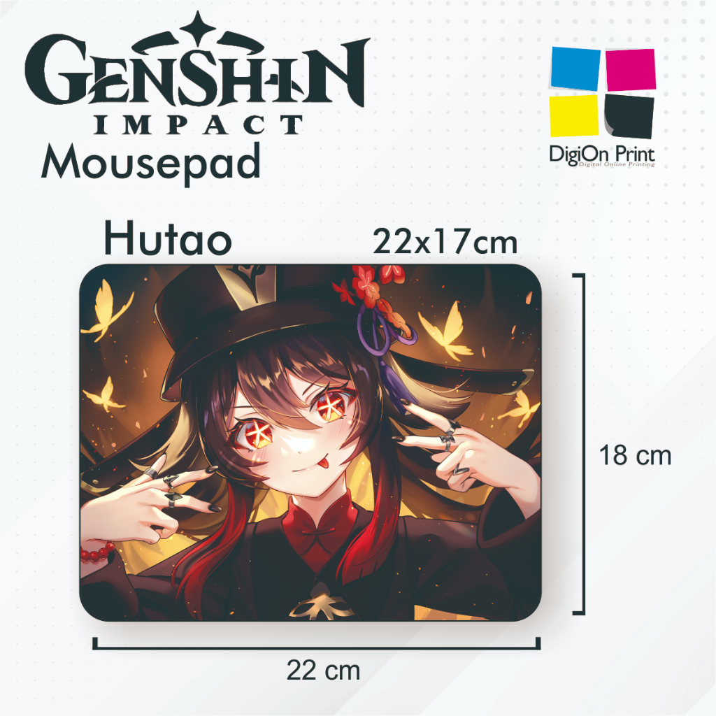 Genshin Impact HUTAO anime mousepad, full color quality, uk 22x17cm ...