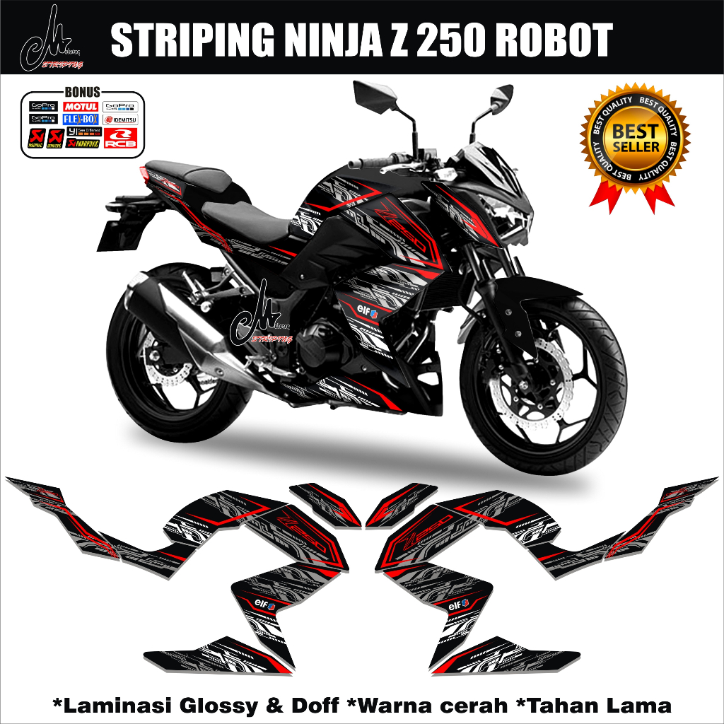 Custom Graphic ninja z250 Striping / kawasaki ninja z250 Motorcycle ...