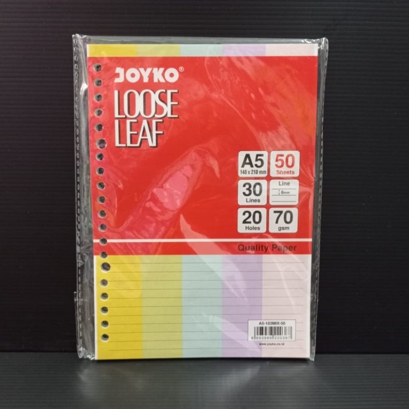 Joyko LOOSE LEAF / BINDER PAPER A5-103MIX-50 | Shopee Malaysia