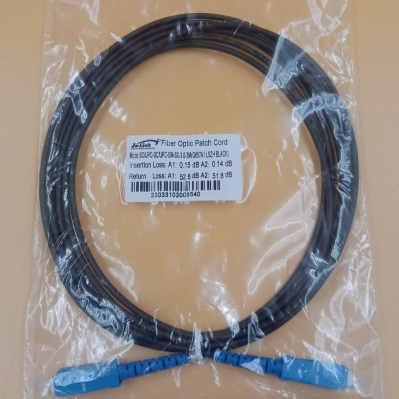 HITAM Patchcore Fiber Optic Black Jolink 3mm [ 3 Meters ] - Patchcord ...