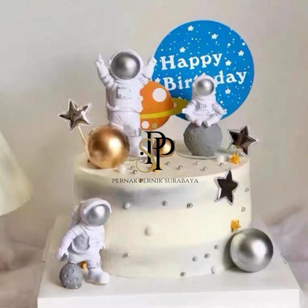 Astronaut TART CAKE DECORATIONS 1 SET OF 3 SPACE BIRTHDAY TART CAKE ...