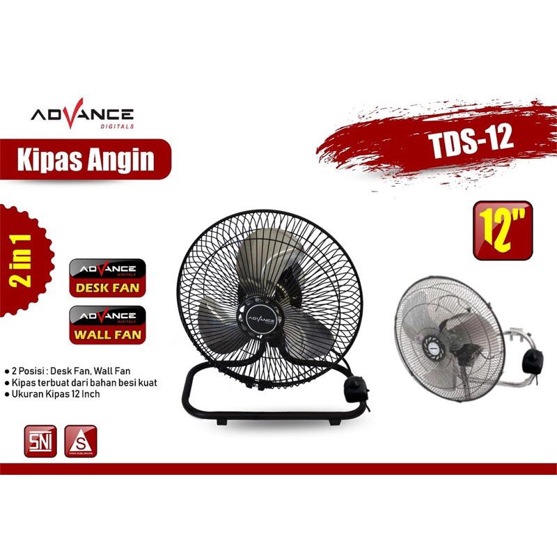 Tornado Advance Fan tds 12 2in1 Table / sitting and wall fan 12 inch ...