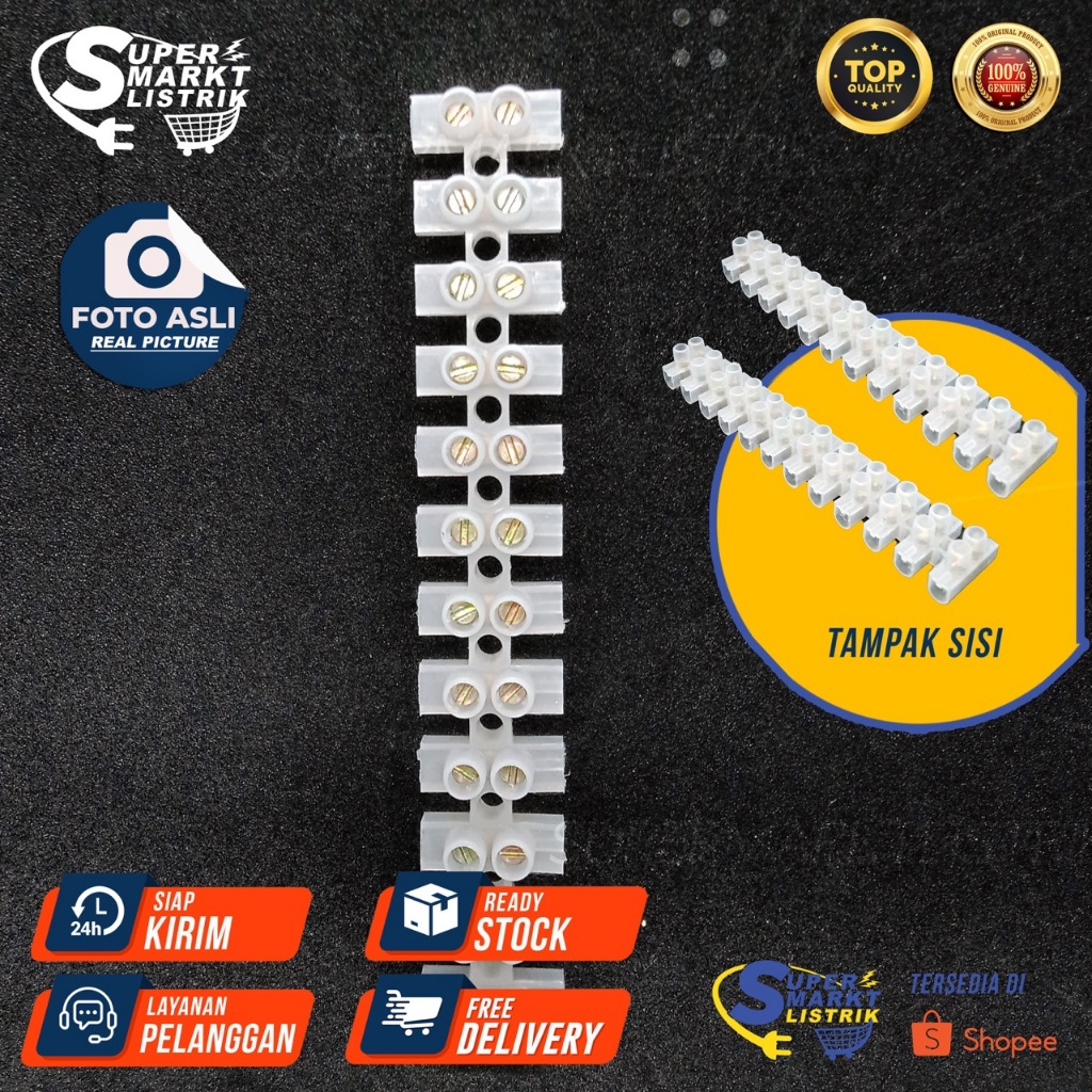 PUTIH Krustin Klustin Strip Block Cable Terminal 12 Lines 6MM 6A White ...