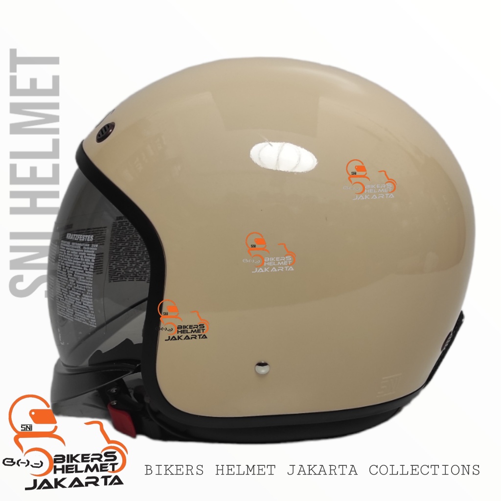 Mds RETRO MAGNUM SOLID CREAM HALF FACE SMOKE GLASS HELMET | Shopee Malaysia