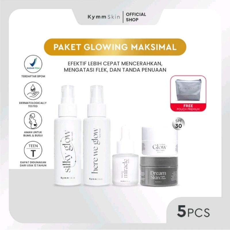 Kymm*skin COMPLETE GLOWING PACKAGE 5 PCS (FREE POUCH) | Shopee Malaysia