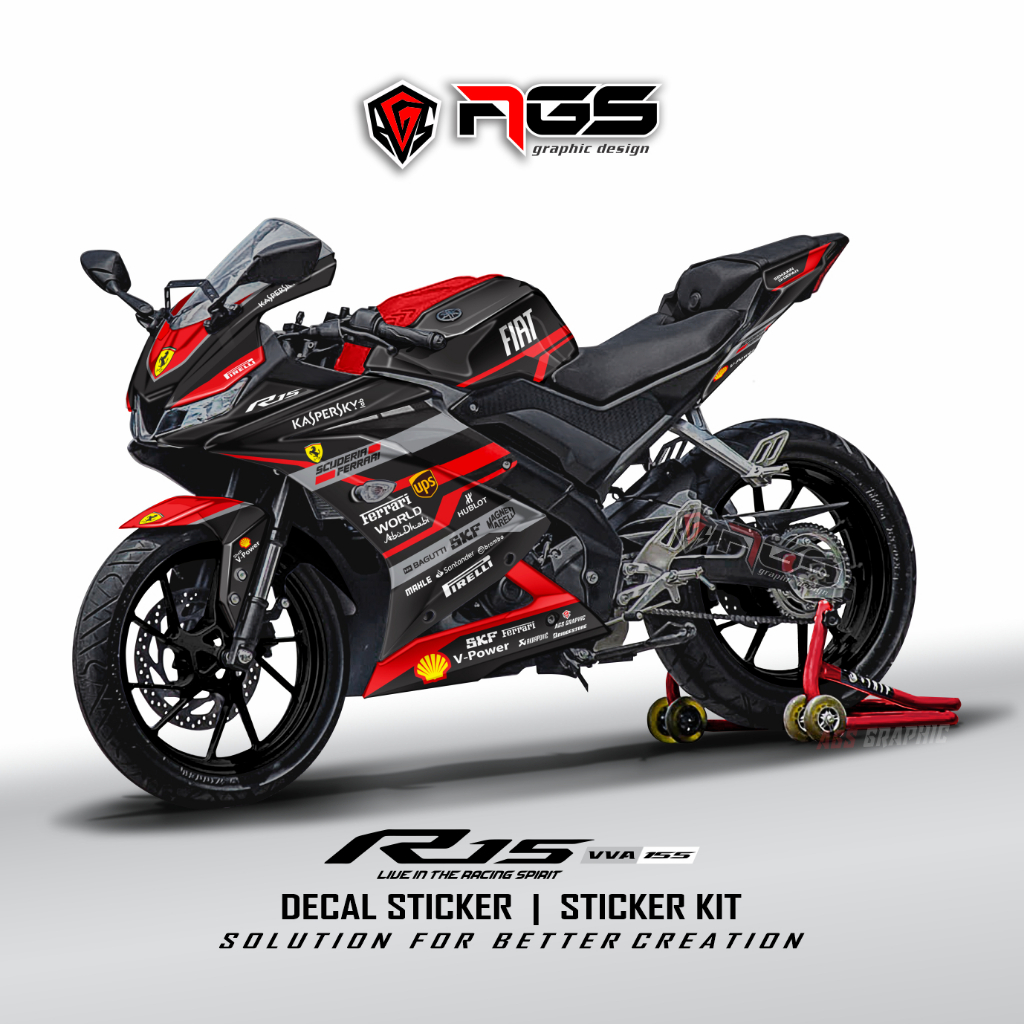 Decal STICKER YAMAHA R15 V3 / YAMAHA R15 FERARI / DECAL FULL BODY ...