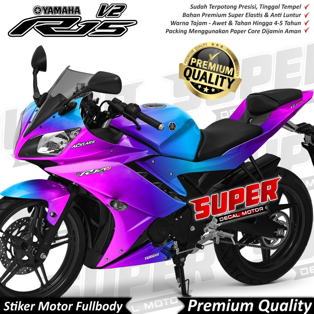 Newest Sticker Decal Yamaha R15 V2 Full Body Cool Chameleon Color ...