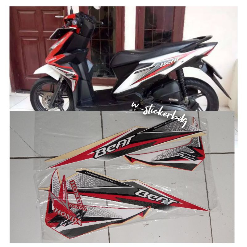 MERAH PUTIH Honda Beat Fi CBS ISS 2018 Red and White Trim Striping ...