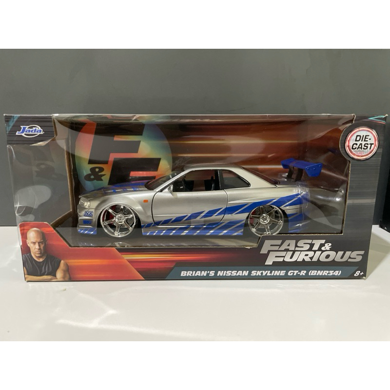 Diecast Jada Fast and Furous 1:24 Brian's Skyline GT-R34 | Shopee Malaysia