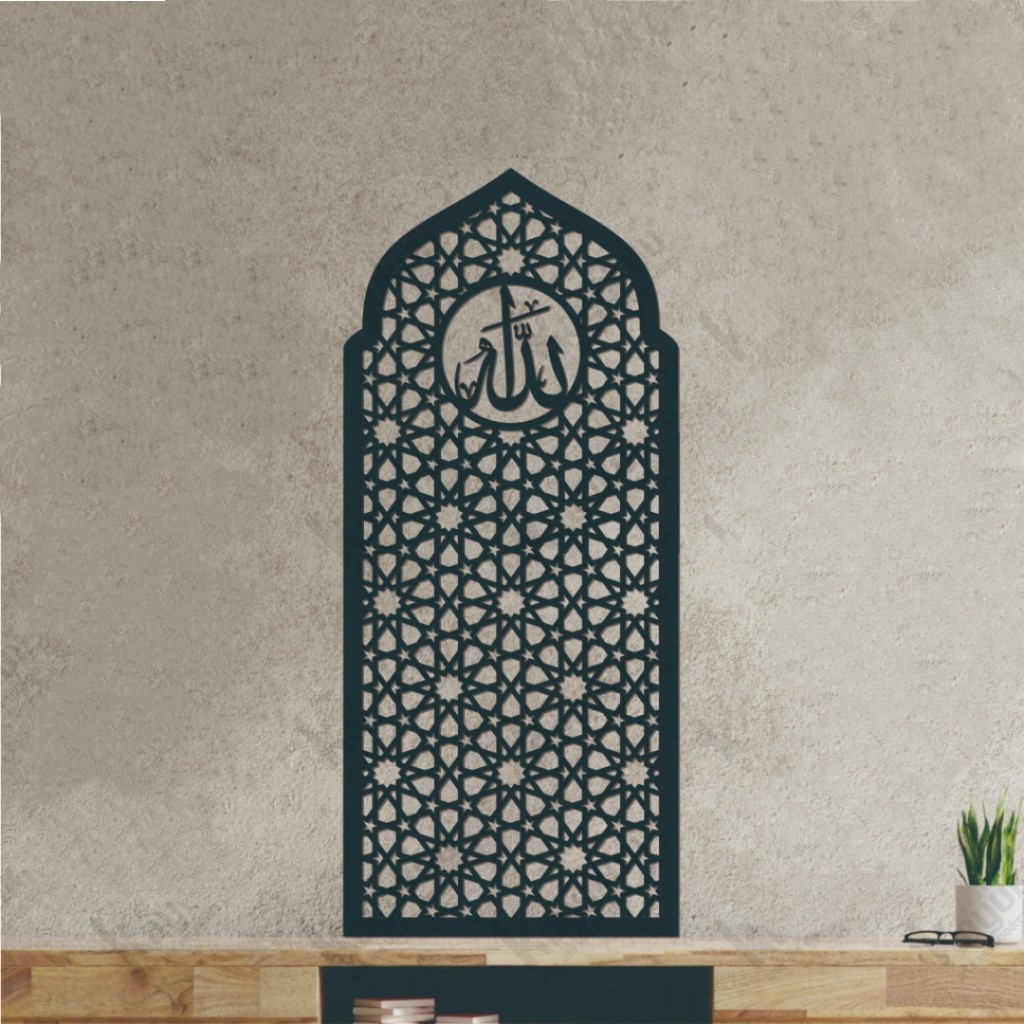 HIASAN DINDING KAYU Prayer Room Mihrab Wall Decoration | Laser Cutting ...