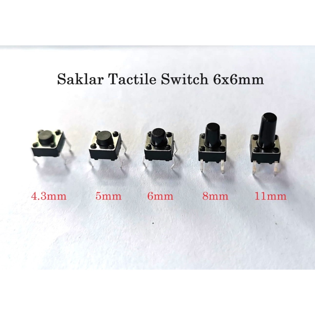 TOMBOL Tactile Push Button Micro Switch Reset Button 6x6 mm 4Pin DIP ...