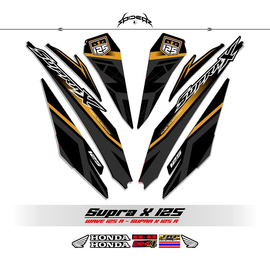 HOTWHEELS Striping SUPRA X 125 R NEW X22 / STRIPING STICKER MOTORCYCLE ...