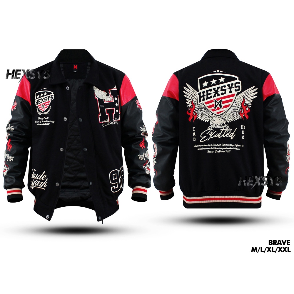 Khans X Hexsys - Brave Varsity Jacket Embroidery Breakside Baseball ...