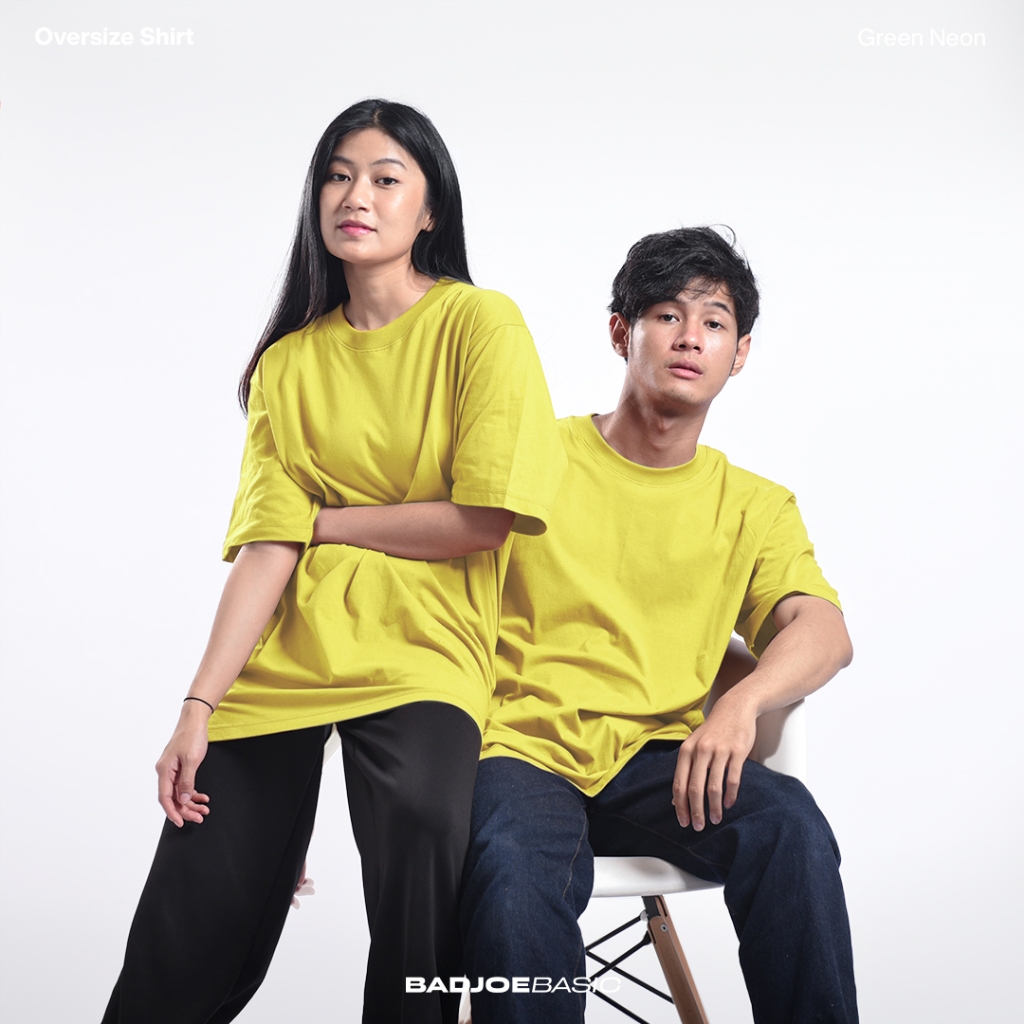 Oversize NEON GREEN - Oversized Cotton 24s Premium Plain T-Shirt ...