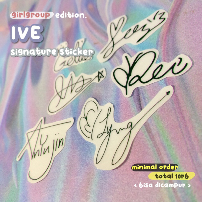 Ive signature sticker Transparent sticker ttd signature kpop girlgroup ...