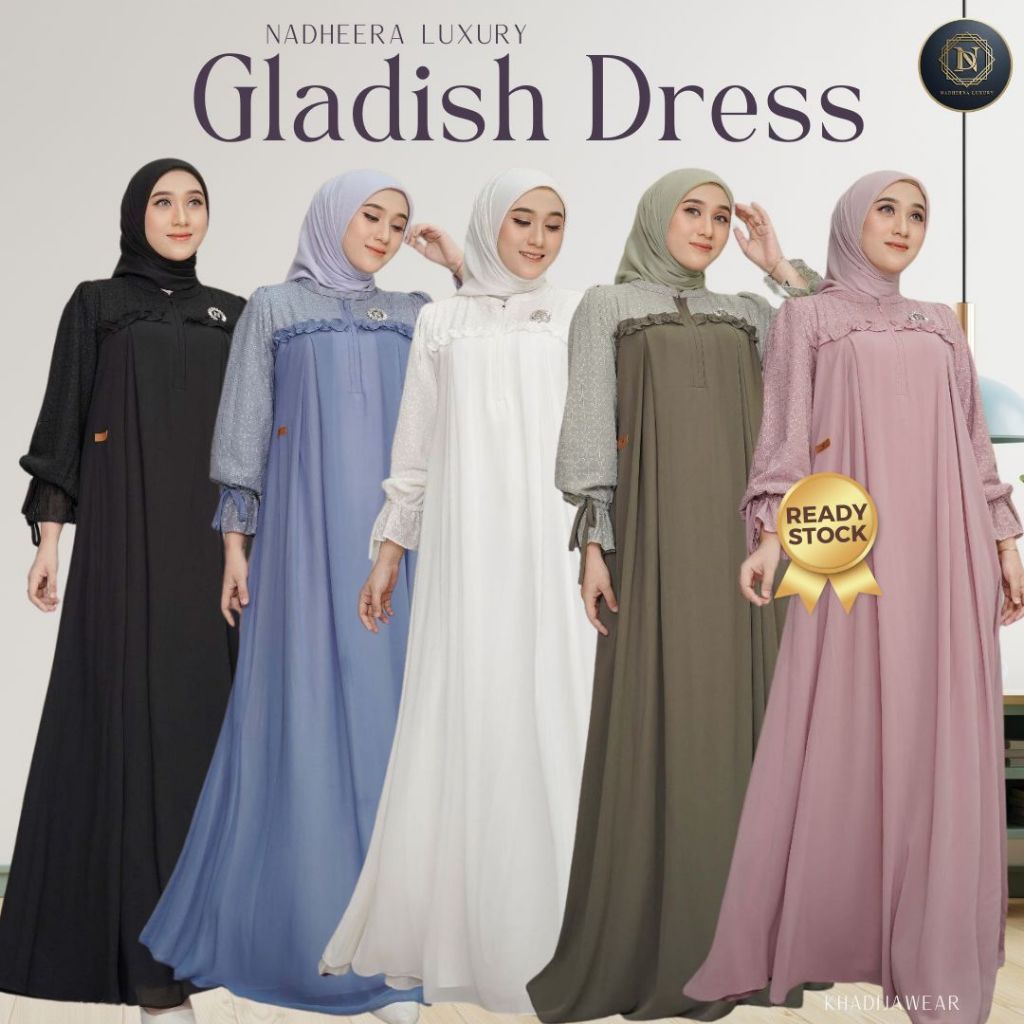 Gladish DRESS NADHEERA LUXURY latest gladis nadhera couple gamis 2024 ...