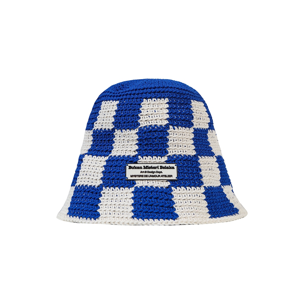 Not The Mystery Of The Sheer Crochet Checker Bucket Hat (Blue) | Shopee ...