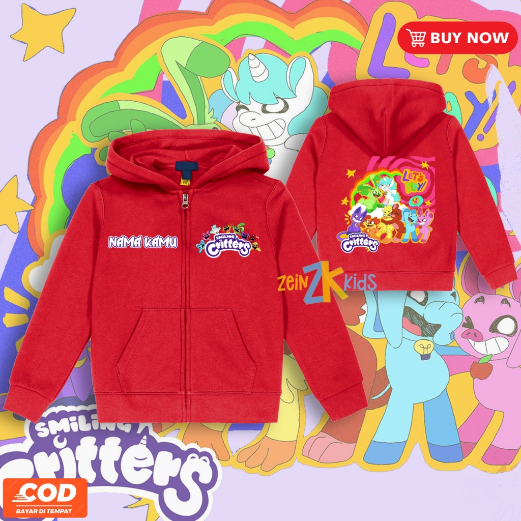 Smiling Critters Poppy Playtime Children's Zipper Hoodie / Boys Girls ...