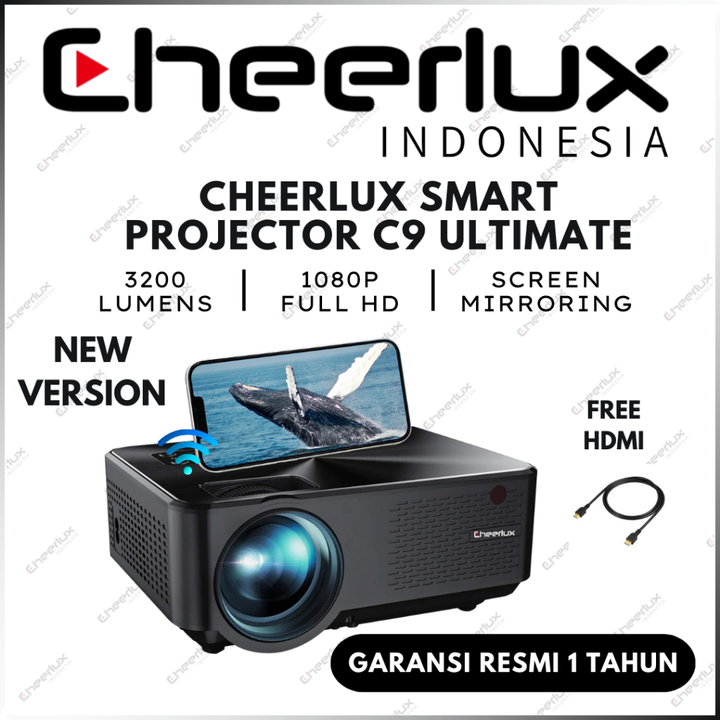 Cheerlux INDONESIA | Cheerlux C9 Ultimate Projector 3200 Lumens 1080P ...