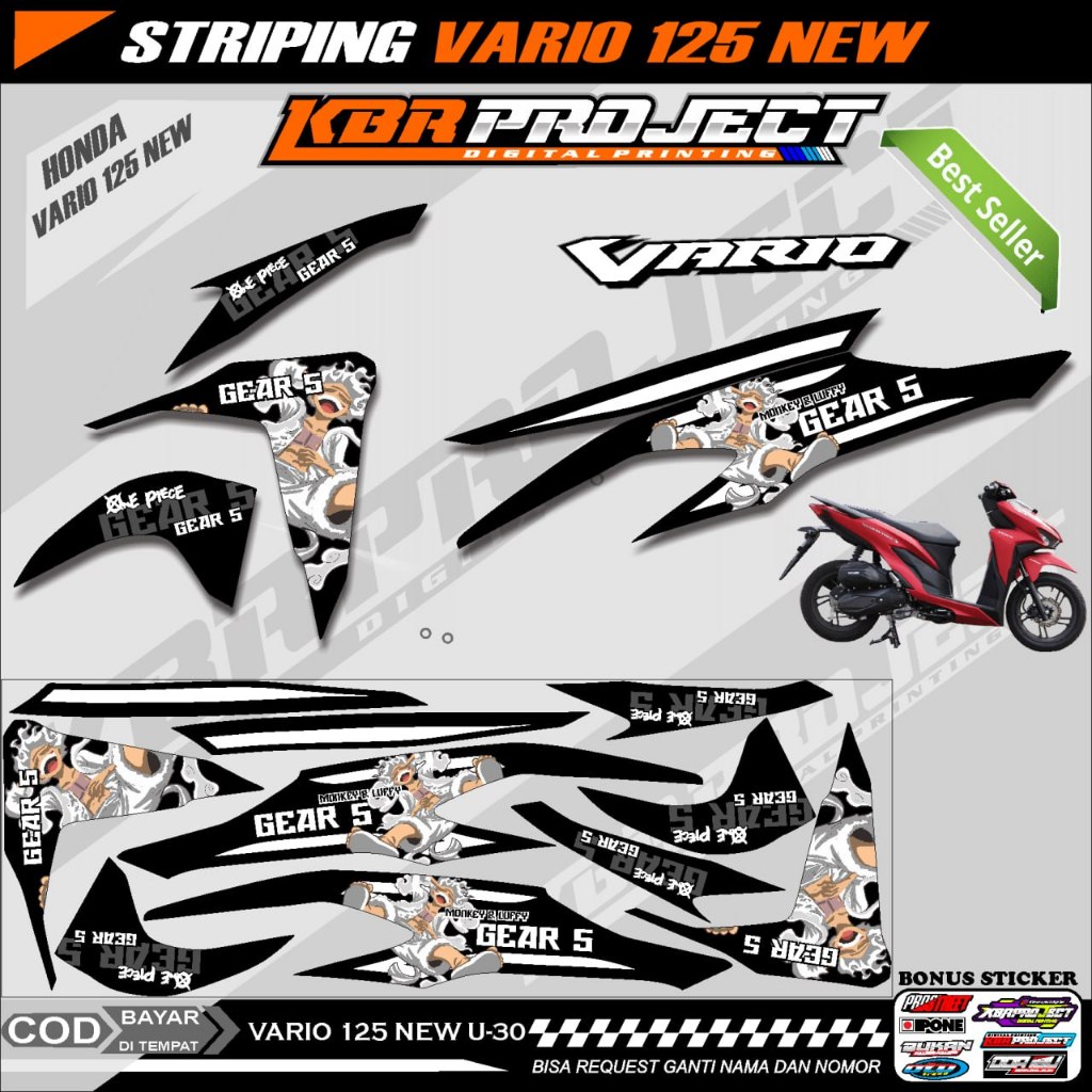 Vario 125 NEW Sticker STRIPING PREMIUM Motorcycle Cool LIS Variation ...