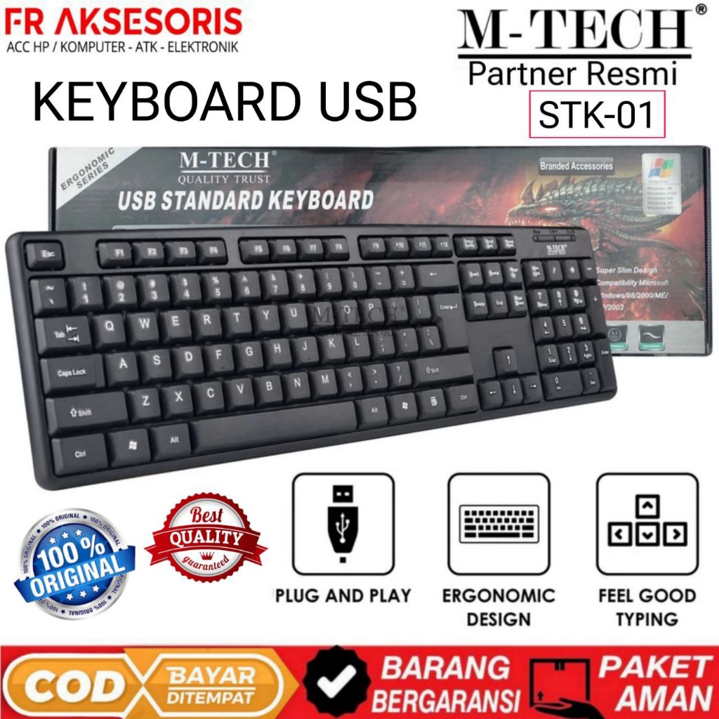 Mtech STK 01 USB KEYBOARD Computer KEYBOARD KEYBOARD PLUS NUMBER FULL | Shopee Malaysia